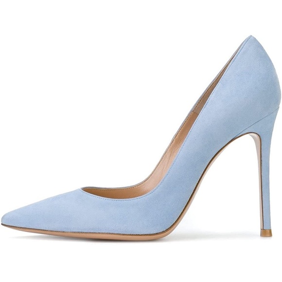 Shoes | Nwot Baby Blue Light Blue Heels Suede | Poshmark